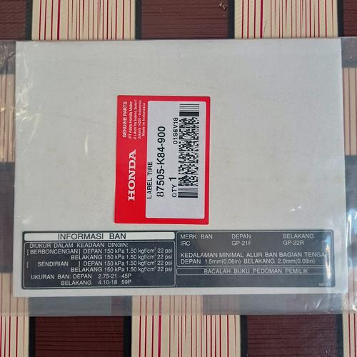 Jual stiker label arm crf original - Kota Bandung - series engine ...