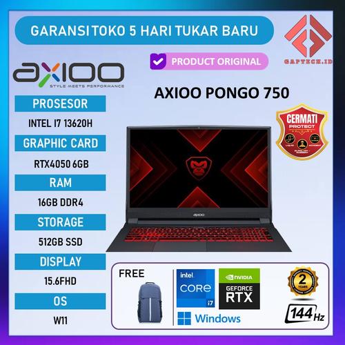 Jual Axioo Pongo 750 i7 13620h rtx4050 6gb/ 16gb 512gb Windows11 15.6 ...