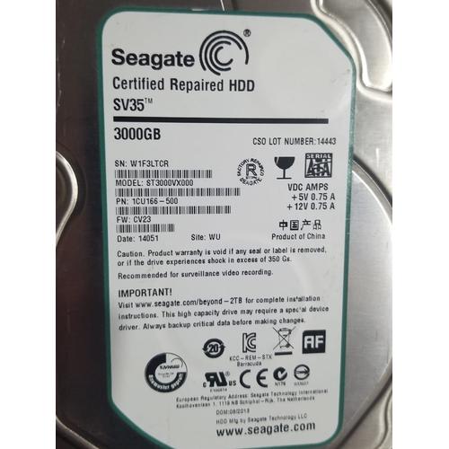 Jual HARDISK PC SEAGATE CERTIFIED HDD SV35 3TB SENTINEL 100 - Kota ...
