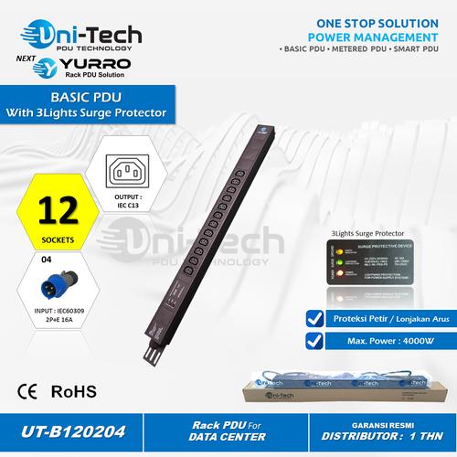 Jual Stop Kontak Listrik Rack PDU 12 Ports C13 with 3LSP Input IEC 2P+E ...