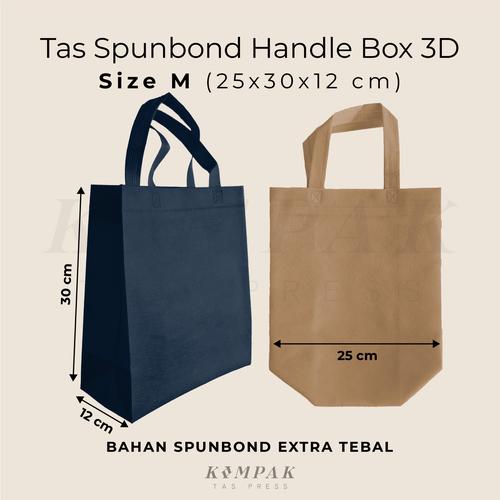 Jual Tas Spunbond Press Handle Box 3D 25x30x12cm Kantong Goodie Bag ...