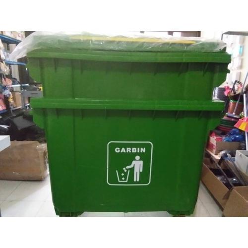 Jual Dust Bin 660 Liter HPDE Garbin Gerobak Bak Tempat Sampah Besar Kotak Dengan Roda dan Rem ...