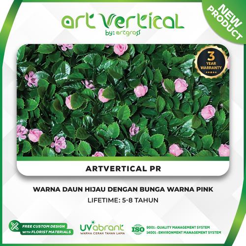 Jual Tanaman Sintetis Daun Warna Hijau dengan Bunga Mawar Pink (1m x 1m ...