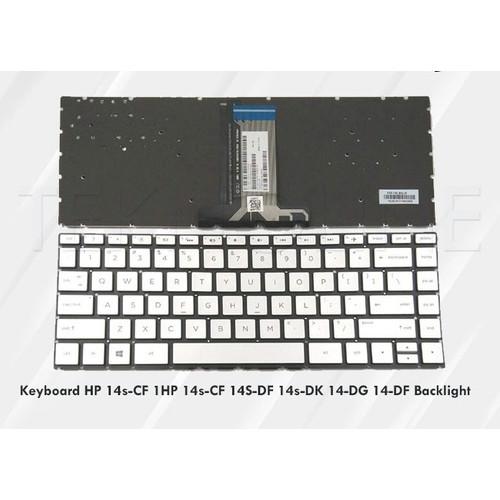 Jual Keyboard hp 14-cf 14s-cf 14-dk 14s-dk 14-df 14-dg silver backlight ...