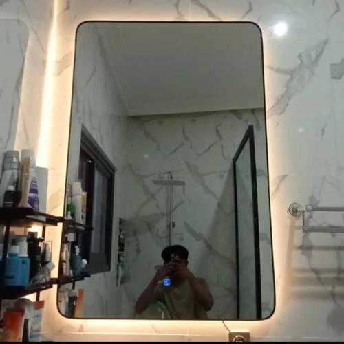 Jual Kaca Cermin Kamar Mandi Frame Besi Minimalis Dinding Wastafel ...