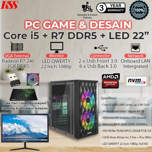 Jual [NEW] Komputer / PC Core I5 + Radeon R7 DDR5 + Monitor Gaming ...