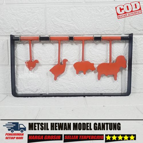 Jual METSIL GANTUNG ISI 4 BUAH METAL SILUET HEWAN SASARAN TEMBAK ...