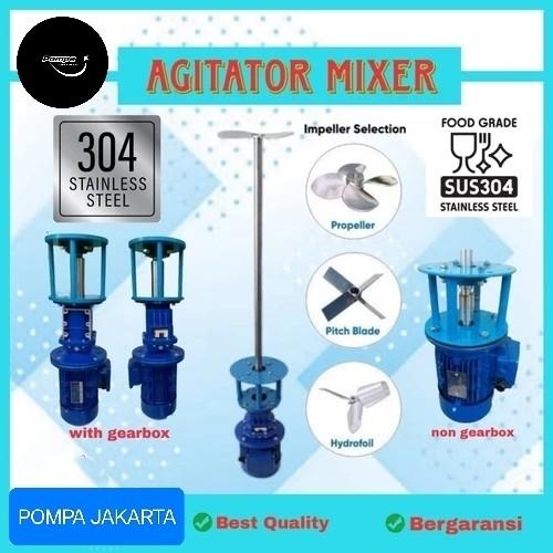 Jual AGITATOR MIXER MOTOR 2,2KW 3HP 4POLE 3PHASE 295RPM GEAR BOX ...