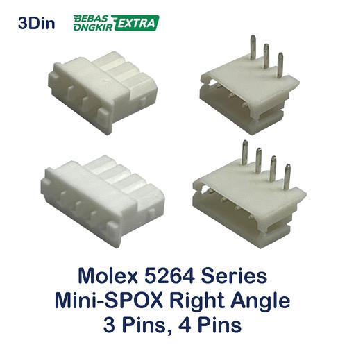 Jual Molex 5264 Mini SPOX 3P 4P Dynamixel Right Angle Connectors 3 4 ...