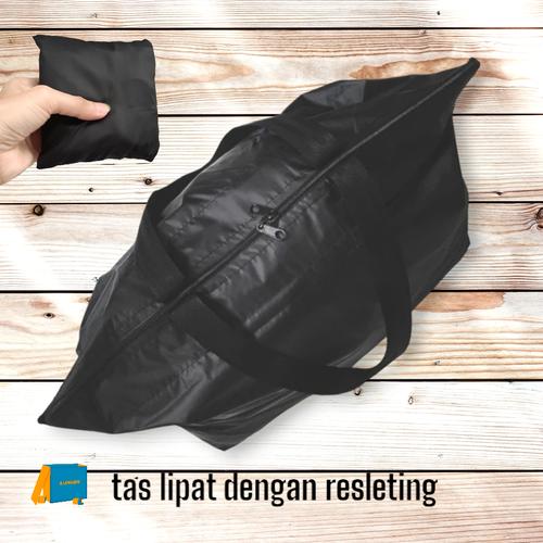 Jual tas lipat parasut resleting/tas belanja resleting - Hitam, 65 ...