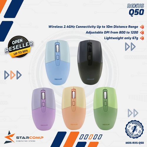 Jual Rexus Q50 Mouse Wireless Office Silent Click - Black - Kota ...