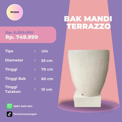 Jual Bak mandi teraso tipe uin putih handmade 55cm - Kota Depok - Terrazzo Premium Store | Tokopedia