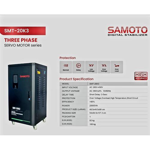 Jual Stabilizer Samoto 20K3 20 KVA 18 KW IO 3 Phase Servomotor Toroidal ...