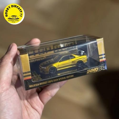 Jual inno64 Nissan Skyline GTR R34 GOLD MDX 2024 malaysia diecast expo ...