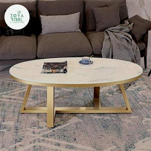 Jual Meja Tamu Marmer Oval Asli Meja Tamu Besi Oval Kaki Besi Warna ...