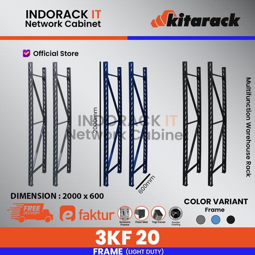 Promo Rak Gudang Besi Frame 300kg / layer Tiang Tambahan Rack Tinggi 2M ...