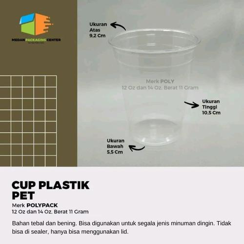 Jual Cup Plastik PET 12/14 oz plus strawless - Kota Medan - Medan ...