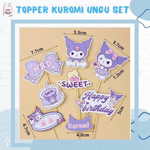 Jual Set Cake Topper Happy Birthday Kuromi Ungu Cinnamoroll - Kuromi ...