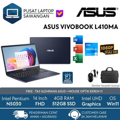 Jual Laptop ASUS L410MA Pentium Silver N5030 4GB 512GB SSD 14 FHD BL ...