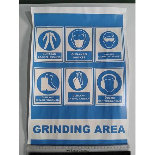 Jual sticker rambu k3 workshop grinding area - Jakarta Timur ...