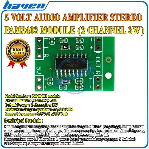 Promo PAM8403 PAM 8403 Super Mini Class D 3W Stereo Digital HiFi ...