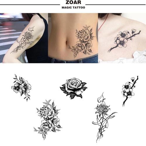 Jual Simple stiker tato sementara Y07 【Kombinasi bunga】Tahan lama ...