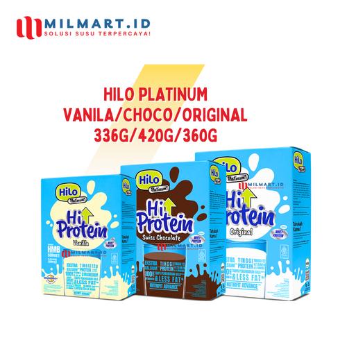 Jual HILO PLATINUM SACHET CHOCOLATE/VANILA/ORIGINAL SUSU HIGH PROTEIN ...