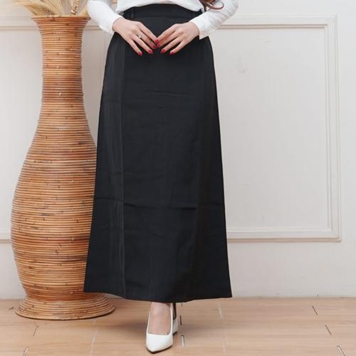 Jual Rok Kerja Hitam Model A Line Pinggang Karet Formal Kantor Terbaru ...