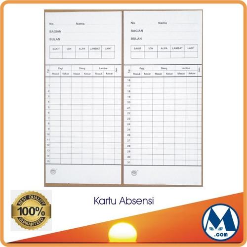 Jual Kartu Absen Manual / Kertas Absensi Manual / Ceklok untuk Mesin ...