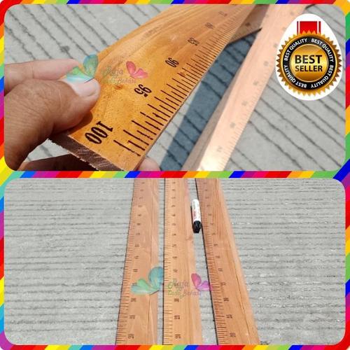 Jual Canggih Penggaris Kayu 1 Meter Kualitas Bagus Panjang 100 Cm /1 Meter Penggaris Mistar Kayu ...
