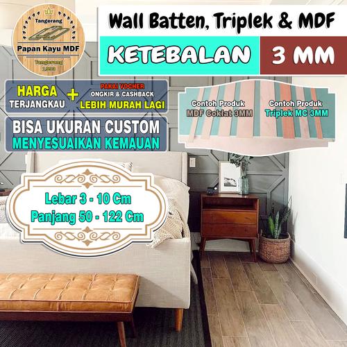 Jual WallBatten Dinding Triplek MC / MDF Coklat Tebal 3MM Panjang 50 ...