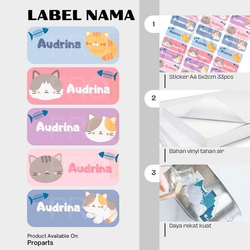 Jual STICKER LABEL NAMA VINYL WATERPROOF PANJANG 5cm - CAPIBARA, VINYL ...