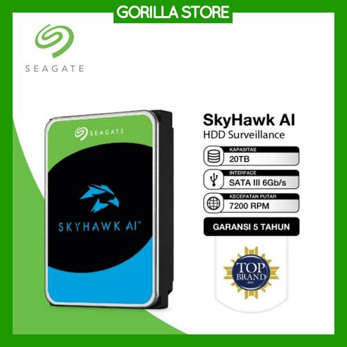 Jual SEAGATE SKYHAWK AI HDD/ Hardisk SURVEILANCE 20TB SATA 7200RPM ...