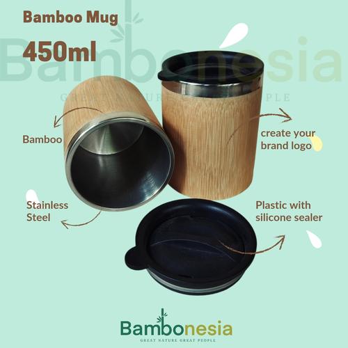 Jual Tumbler Bambu Stainless Mug Kopi Mug Promosi Free Tulisan Custom ...