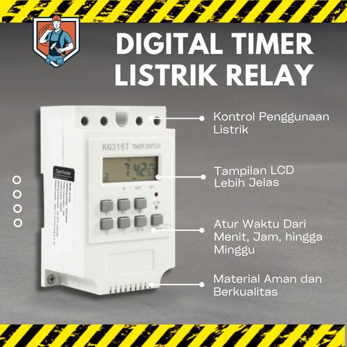 Jual Digital Timer Switch Pengatur Waktu Listrik Relay 32 Program 220V ...