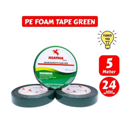 Jual Isolasi Lakban Double Tape Berry Tape PR-90 Eva PE Foam Extra Strong Hitam Hijau 24mm x 5m ...