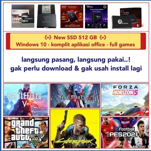 Jual NEW SSD 512GB | Windows 10, komplit aplikasi office, full games | Siap_Pakai untuk pc ...