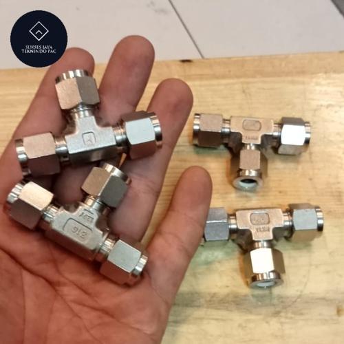 Jual Tee Union Connector SS316 OD 16 mm / STAINLESS STEEL 316 / TEE ...