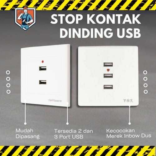 Jual Stop Kontak Dinding USB Port Wall Socket Tempel Soket Listrik ...