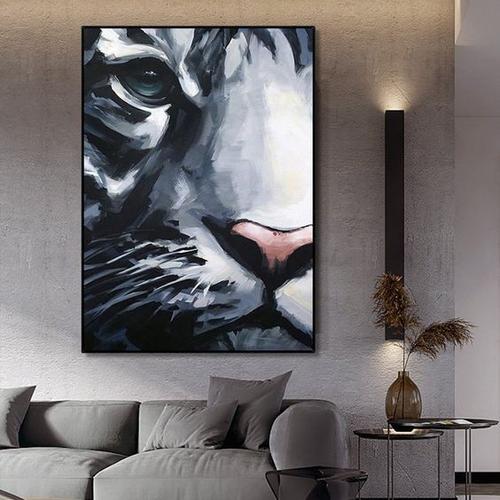 Jual lukisan dinding harimau 100x150 plus bingkai no bingkai - 80x12no ...