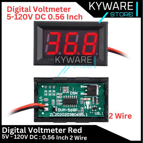 Jual Digital Volt Meter DC 5V - 120V 0.56 Inch Voltmeter 2 Wire Led ...