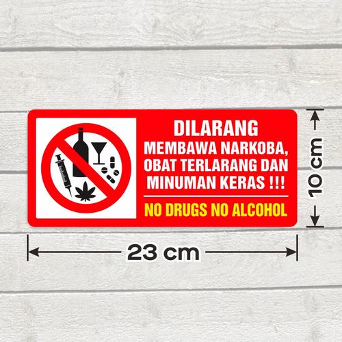 Jual Stiker Sign No Drugs No Alcohol Sticker Dilarang Membawa Narkoba ...
