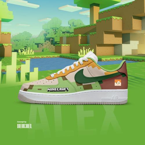 Jual NIKE AIR FORCE MINECRAFT CUSTOM PAINT - Steve, 7 - Kab. Bogor ...