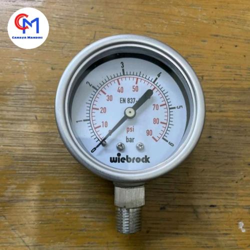 Jual PRESSURE GAUGE WIEBROCK PULL STAINLESS STEEL 2,5 INCH 6 BAR DRAT 1/4" INCH NPT MODEL RAKET ...
