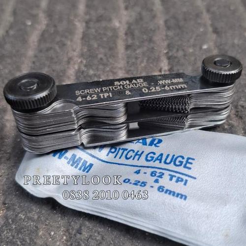 Jual SOLAR THREAD SCREW PITCH GAUGE - ALAT UKUR DRAT MAL ULIR WW MM ...