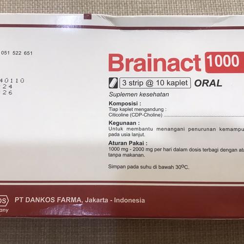 Jual 100% ORIGINAL BRAINACT CITICOLINE 1000MG 1 BOX ISI 30 KAPLET ...