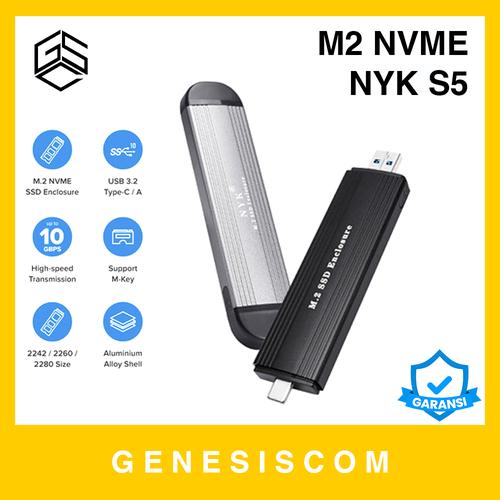Jual Case SSD NYK S5 M2/M.2 NVMe Dual USB A + Type C USB3.2 2242/2260 ...