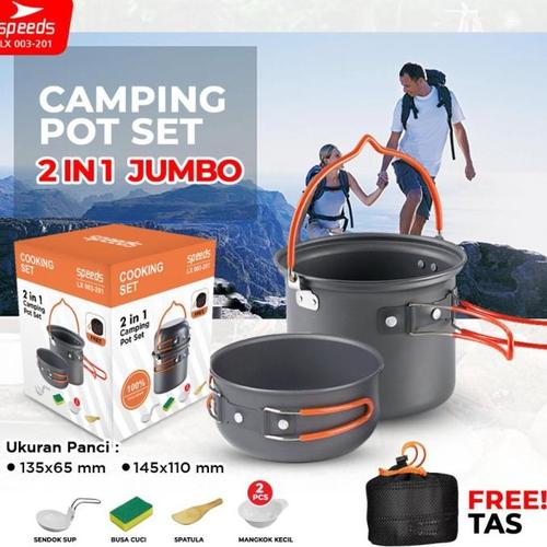 Jual SPEEDS Alat Masak Set Mini Camping Cooking Set 2-3 Orang Nesting ...