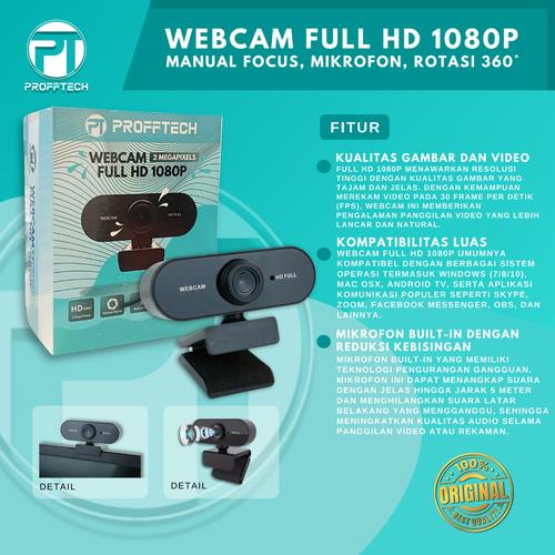 Jual Webcam 1080P Full HD with Mic UltraWide, Original Profftech - Web ...