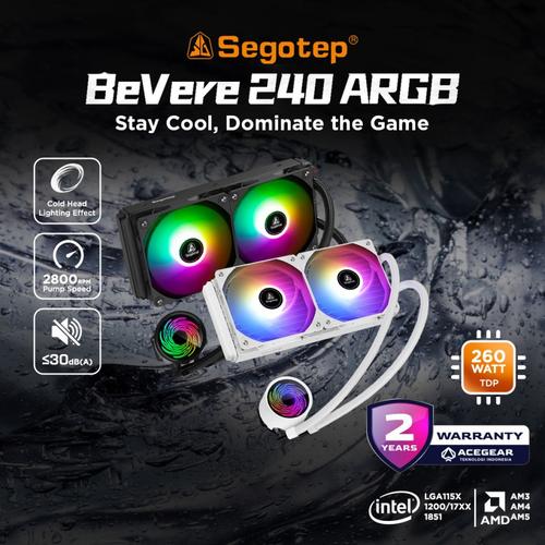 Promo Segotep BEVERE 240 360 ARGB - AIO Liquid CPU Cooler Intel AMD ...